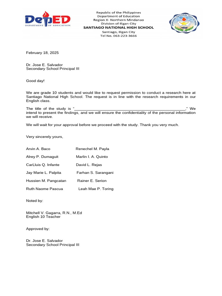 Sample Letter For Approval | PDF