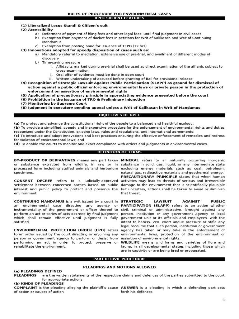 Rpec Prelim Reviewer | PDF | Lawsuit | Mandamus