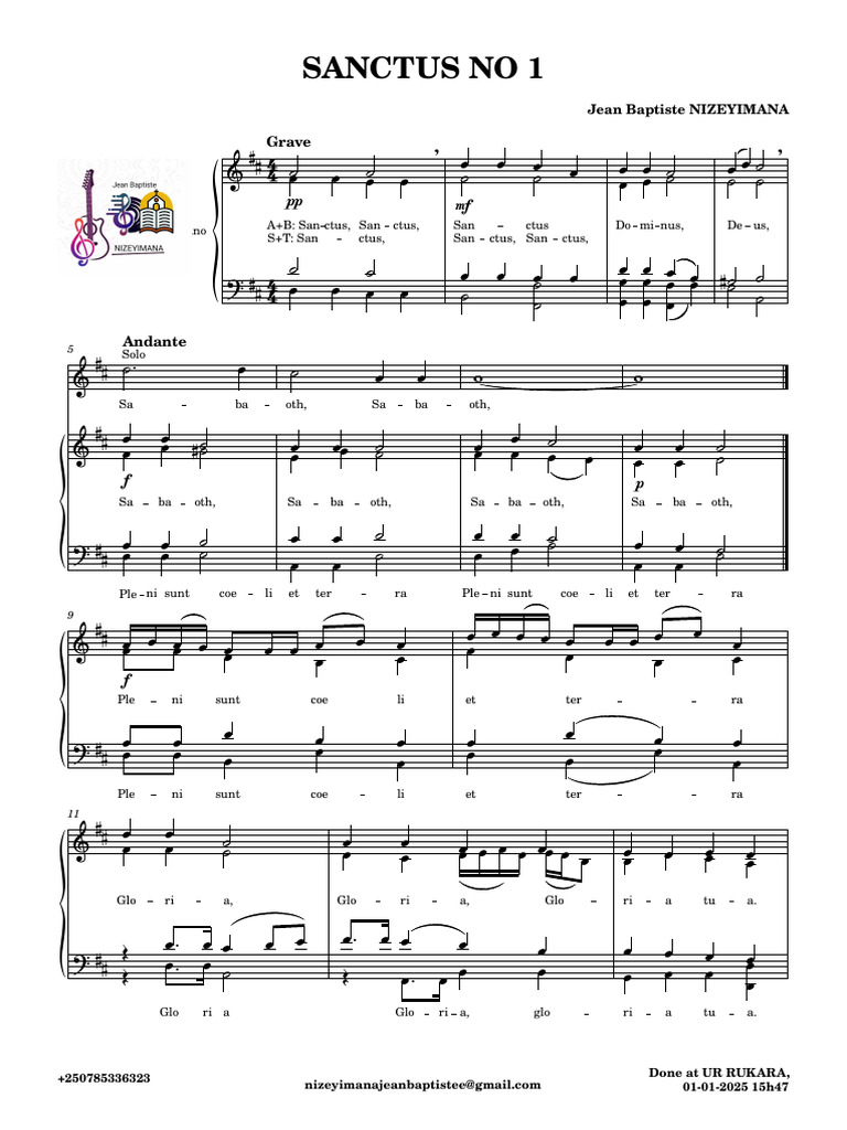 SANCTUS - NO - 1 Final by Jean Baptiste NIZEYIMANA - 043714 | PDF