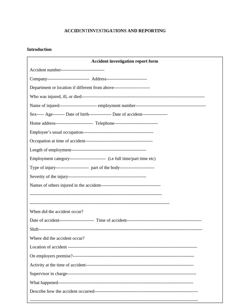 Accident Investigation Procedures Guide | PDF | Occupational Safety And ...