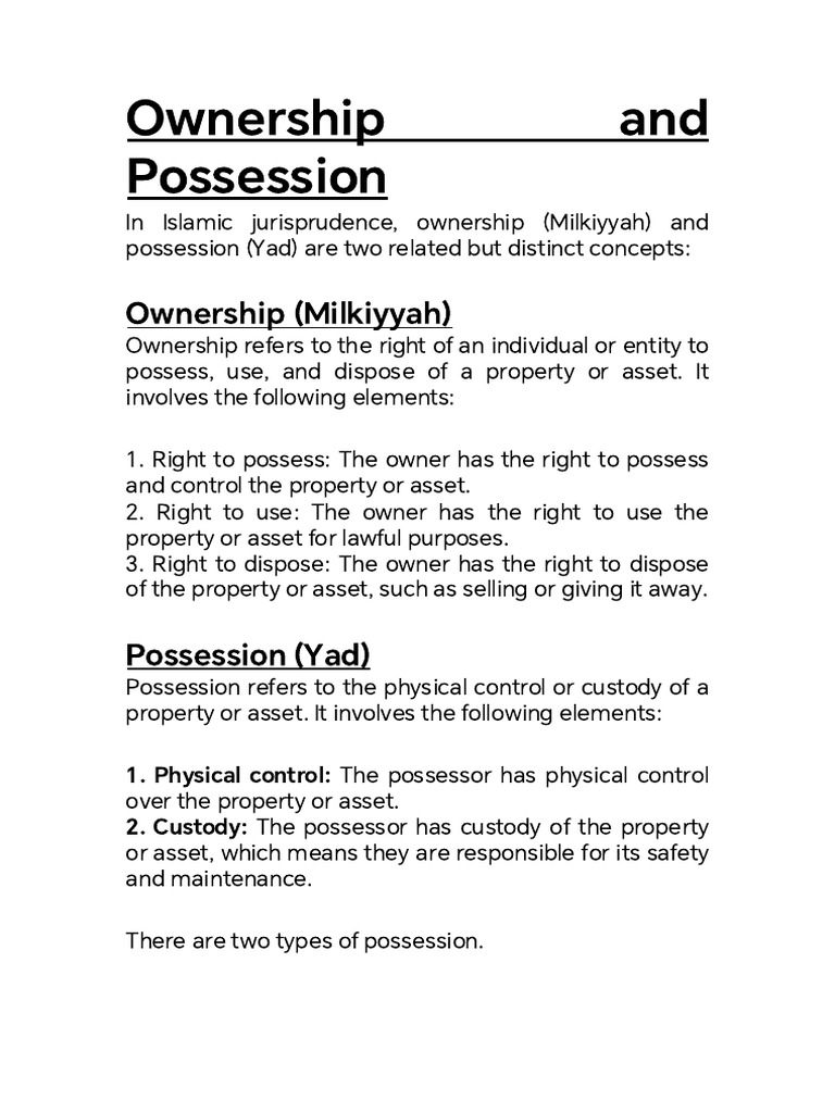 Q#3 Ownership and Possession | PDF | Property | Ownership