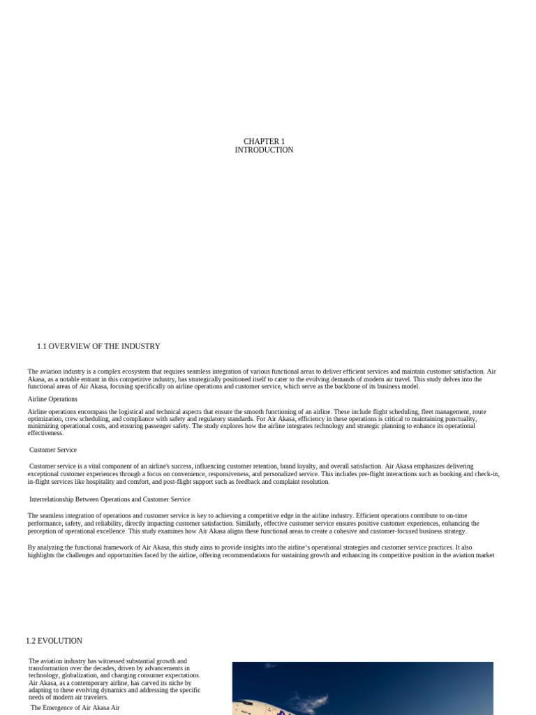 Mini Project Aswin Rajan 1ST Chap | PDF | Airlines | Sustainability