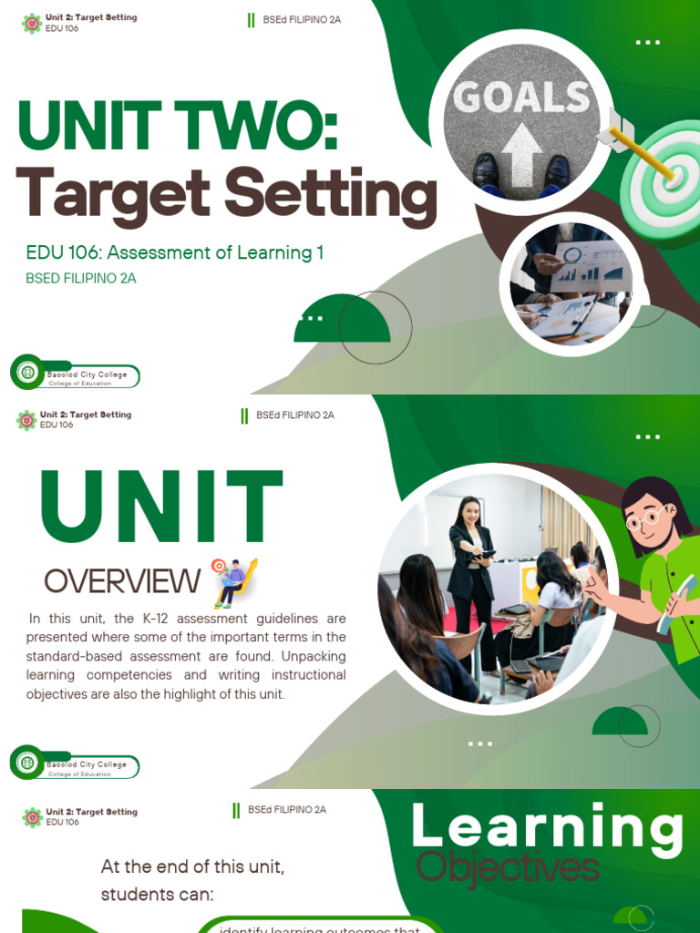Unit 2 Target Setting | PDF | Educational Assessment | Learning