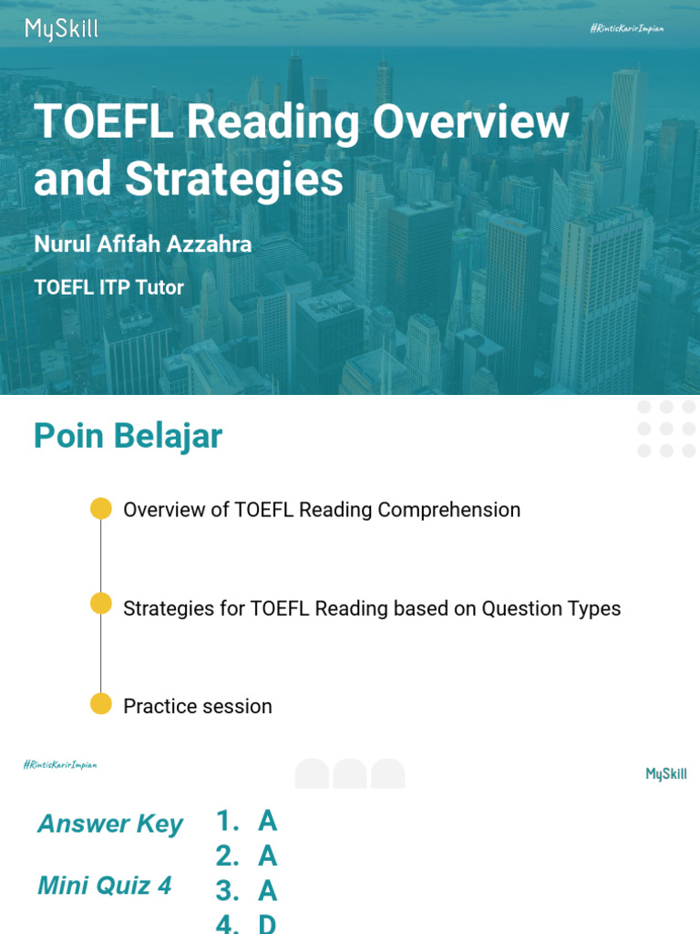 Sesi 5 - TOEFL Reading Overview and Strategies | PDF