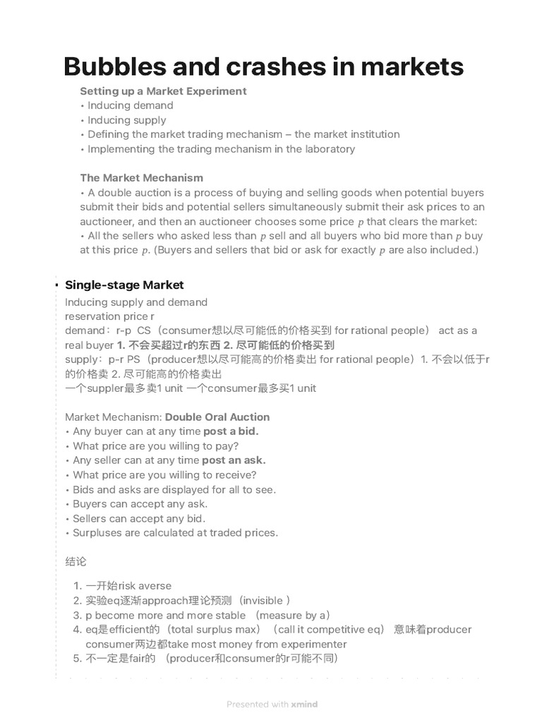 Market Bubbles and Trading Mechanisms | PDF | Economic Bubble | Auction