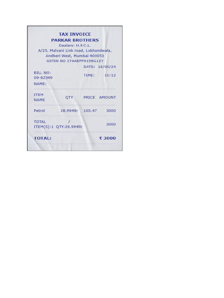 Fuel Bill | PDF
