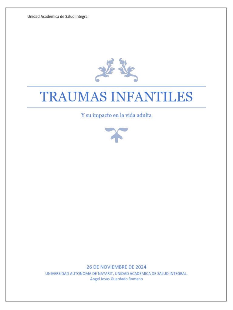 Tipos de traumas infantiles y su impacto | PDF | Trauma psicólogico ...