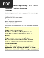 C1 Advanced Speaking Test Overview | PDF