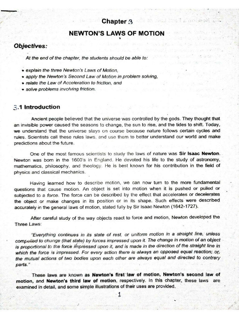 Newtons Law of Motion | PDF