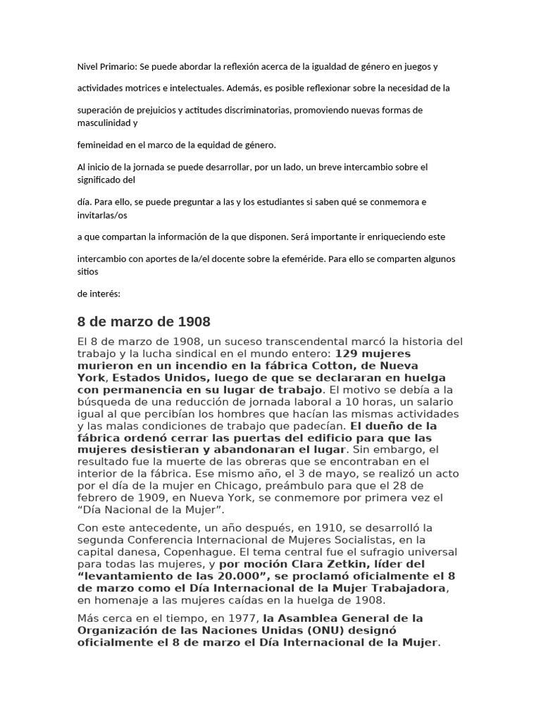 Secuencia 8 de Marzo | PDF | Mujer
