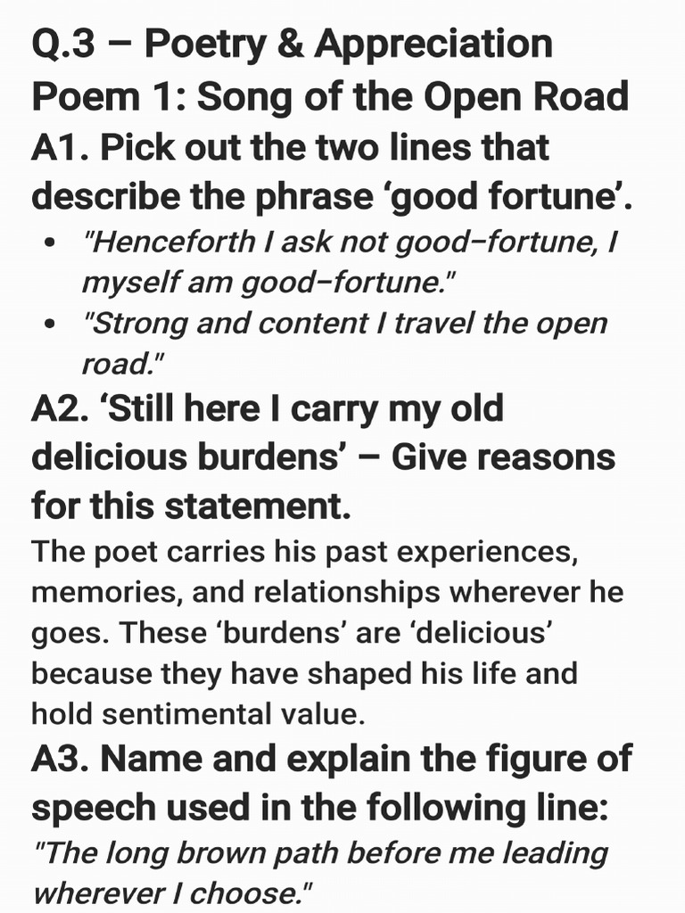 English Poetry Questions - 250302 - 060715 | PDF