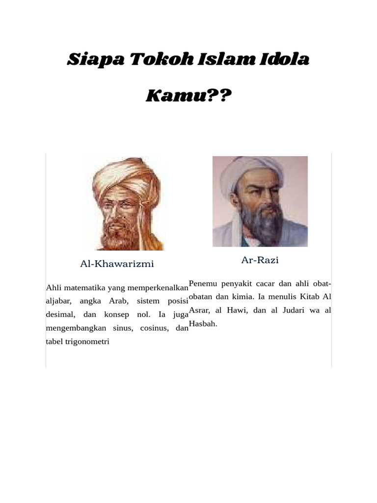 Tokoh Islam Idola dan Kontribusinya | PDF