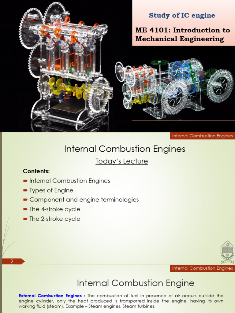 ME4101 - L5 Study of IC Engine | PDF | Internal Combustion Engine | Engines