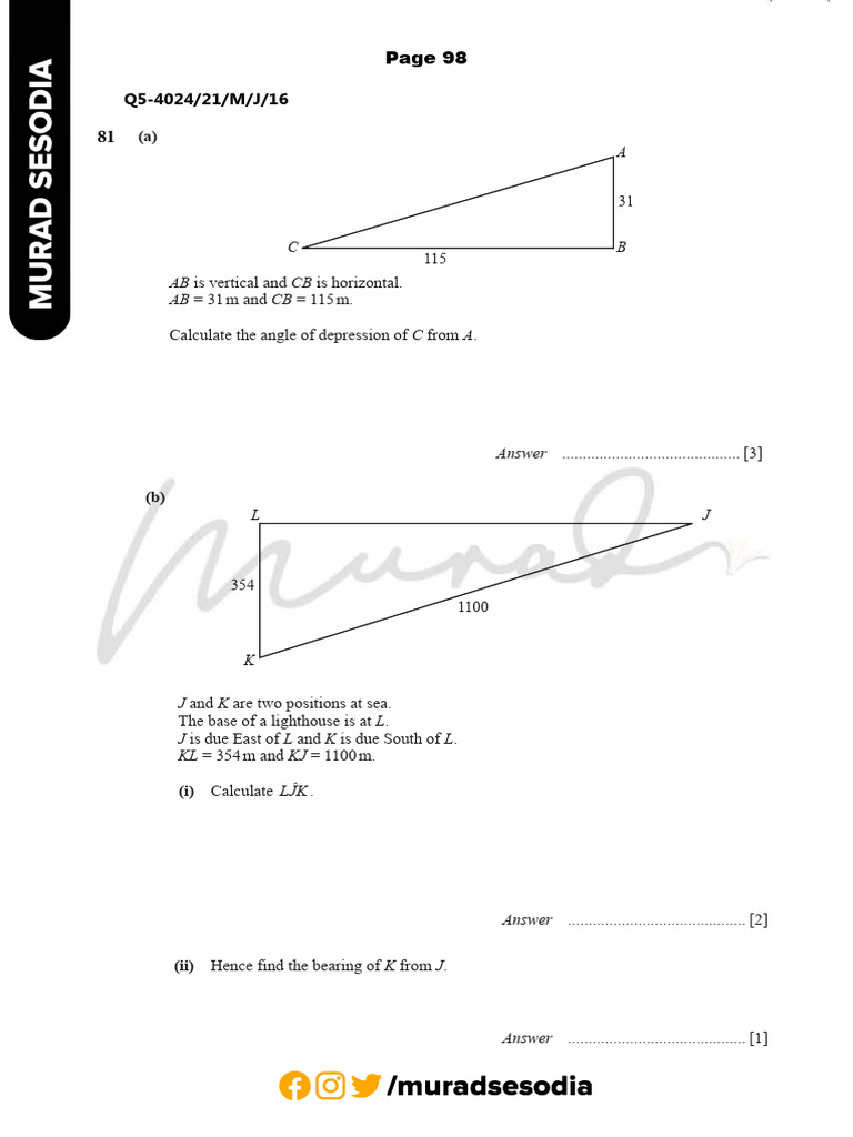 Trignometry with logo 3 | PDF | Speed | Area
