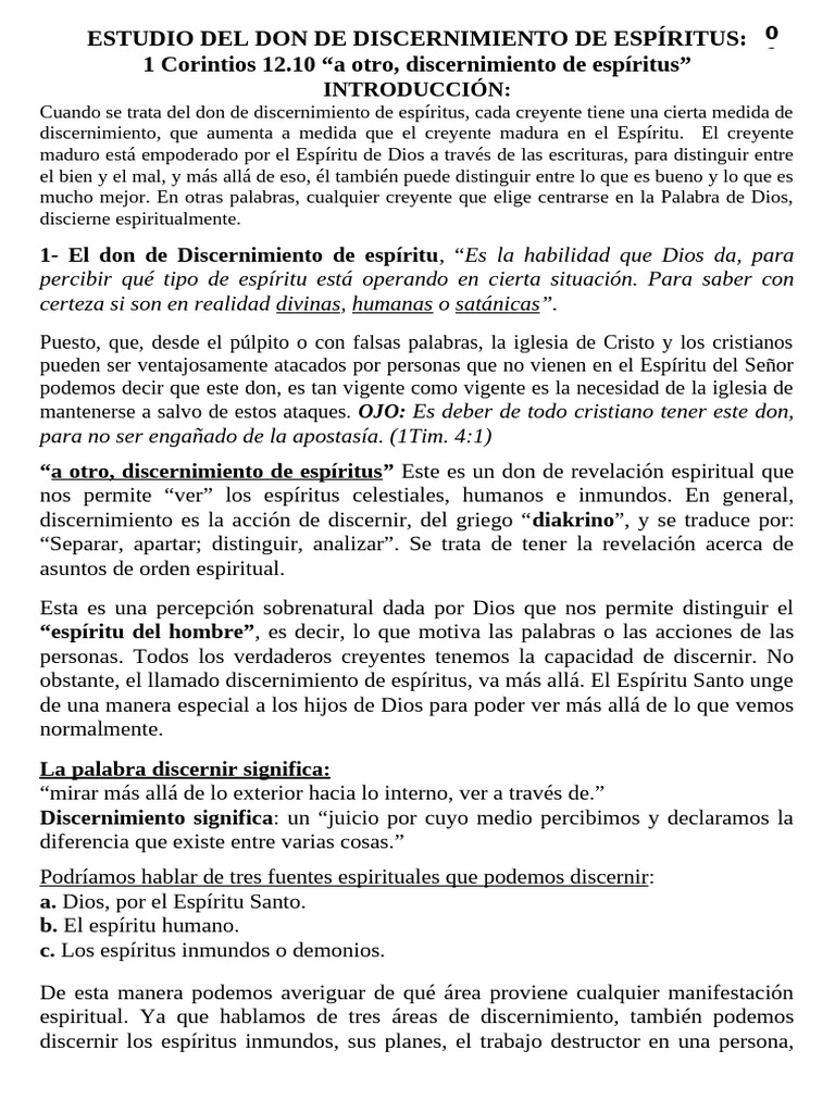 Don de Discernimiento de Espíritus | PDF | espíritu Santo | Demonios