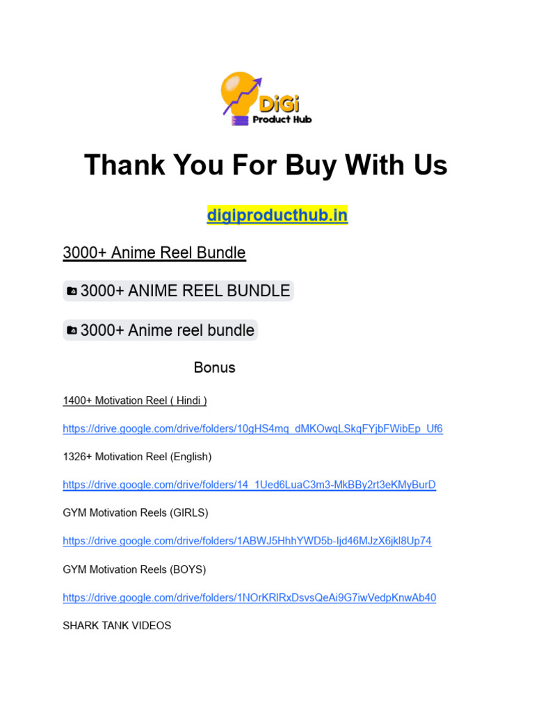 3000 Anime Reel Bundle Tuy7er | PDF