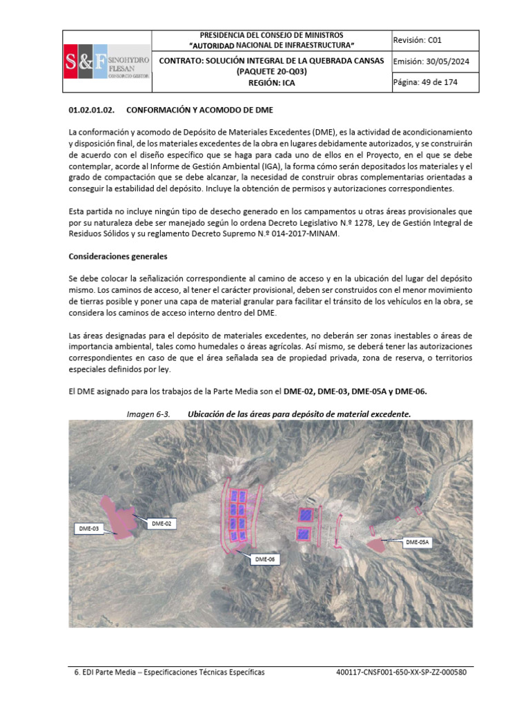 EETT 01.02.01.02 Conformacion y Acomodo de DME | PDF | Agua | Residuos