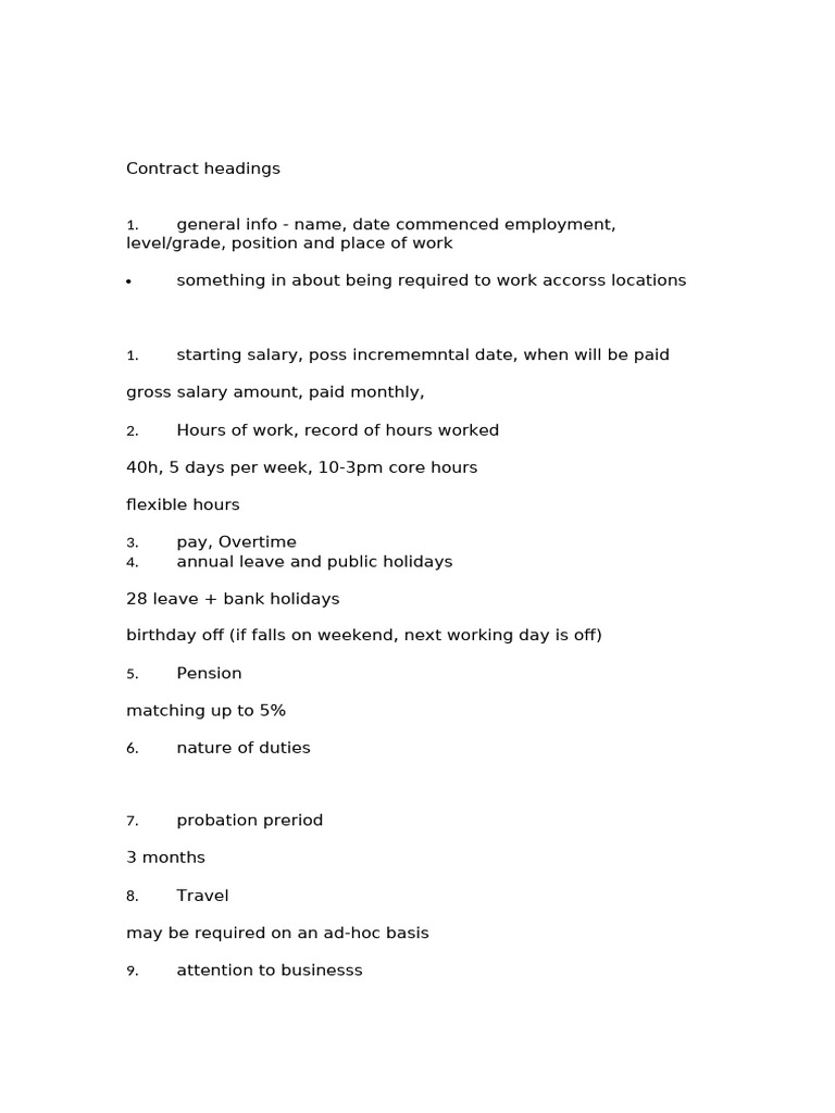 Contract Headings Filled in | PDF