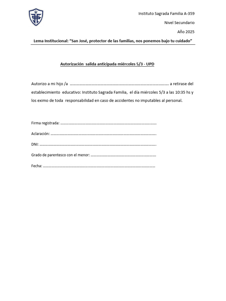 Autorizacion UPD PDF | PDF