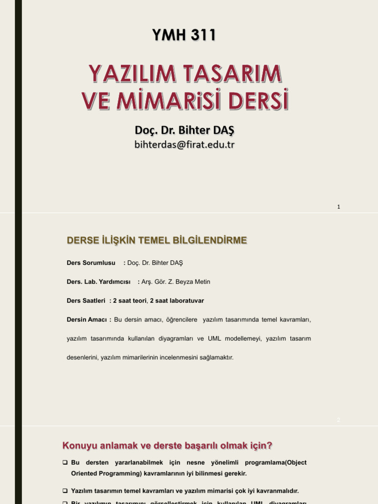 Hafta Derse Giris YMH311 | PDF