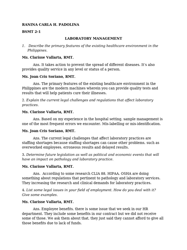 Healthcare Environment and Lab Challenges in the Philippines | PDF