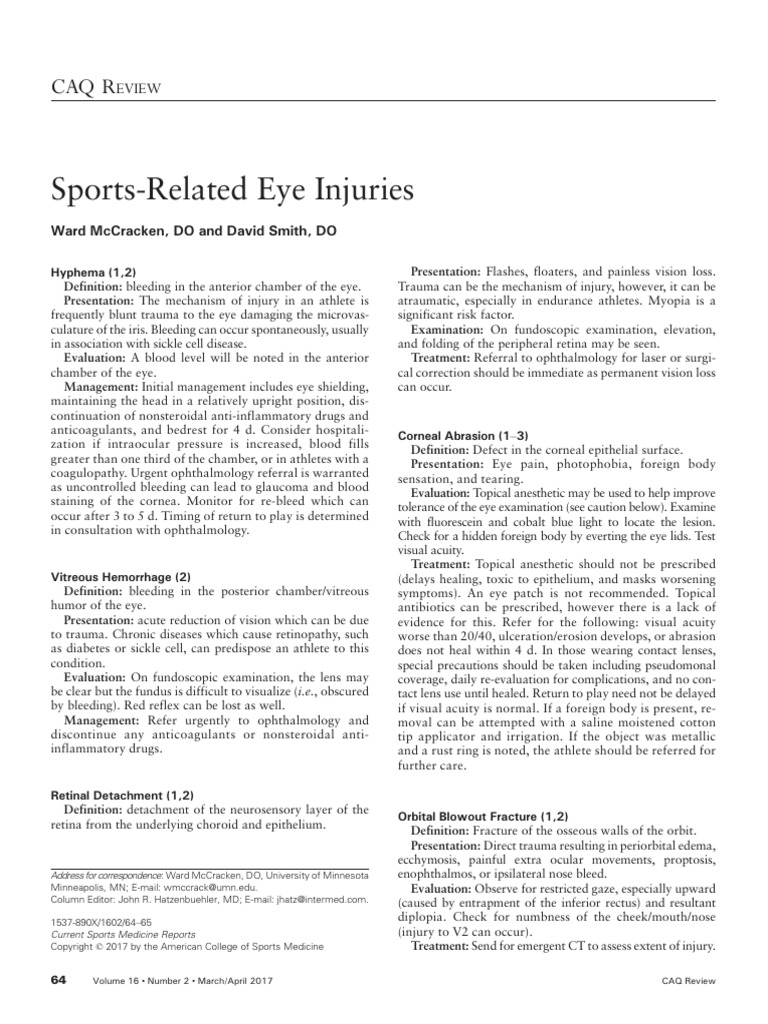 Sports Related Eye Injuries.5 | PDF | Ophthalmology | Human Eye