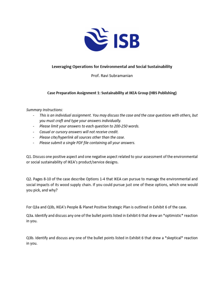 Case Preparation Assignment 1 (IKEA) Questions | PDF