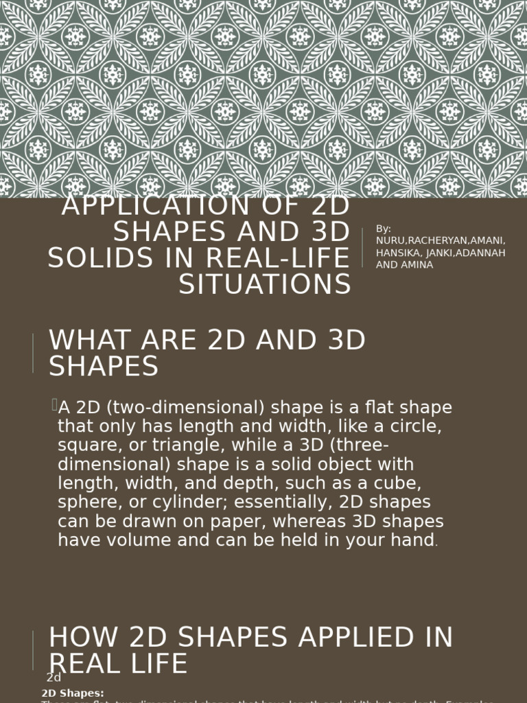 Real-Life Uses of 2D & 3D Shapes | PDF | Shape | Length