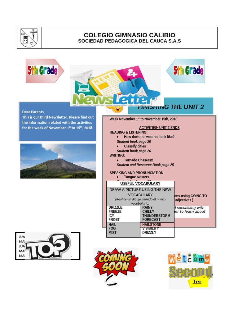 Parents' Newsletter: Unit 2 Wrap-Up | PDF | Linguistic Typology ...