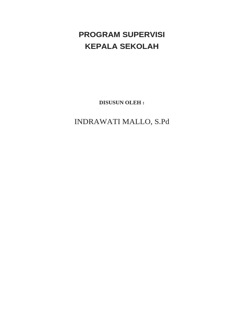 Contoh Program Supervisi SD Lengkap | PDF
