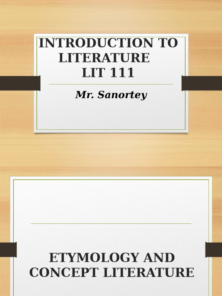 Lecture 1-Lit111-2025 | PDF | Concept | Thought