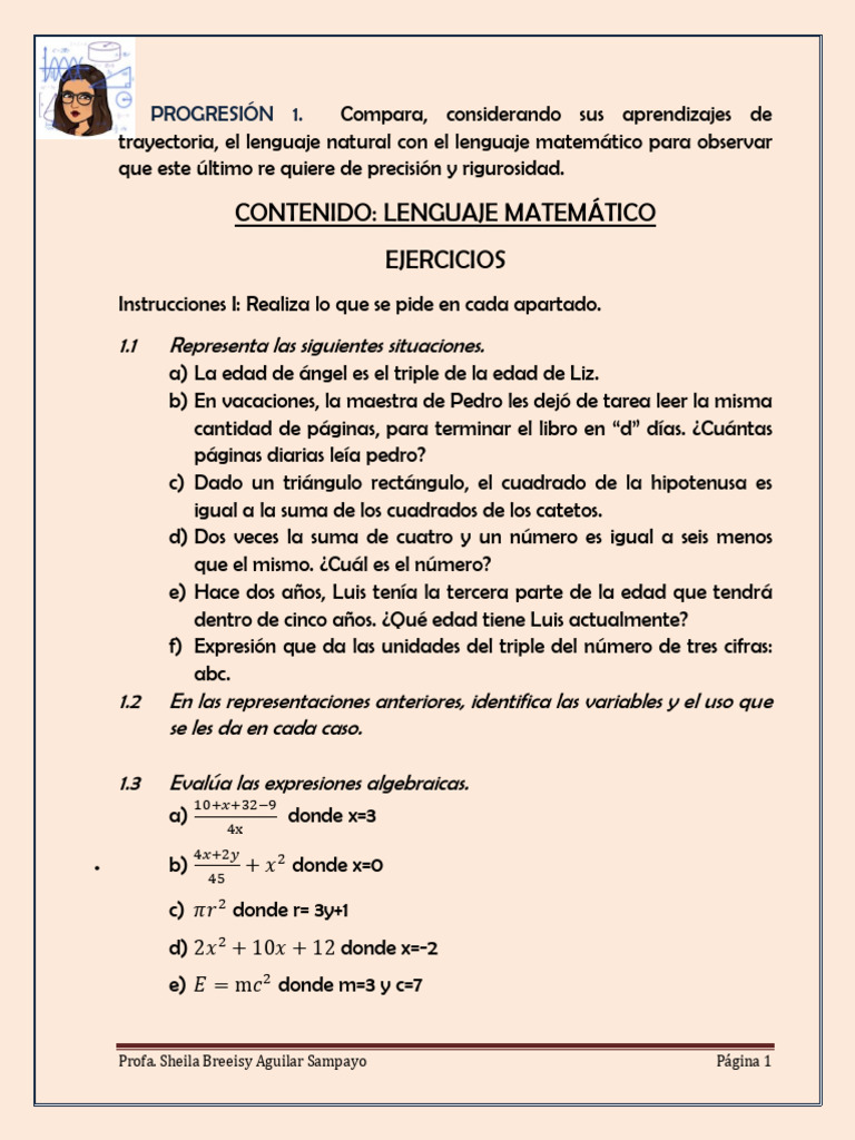 Progresión 1 - Ejercicios | PDF