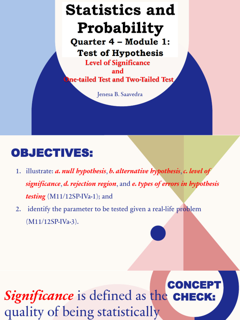 Q4 - 2 - Hypothesis Testing Level of Significance and 1 Tailed and 2 ...