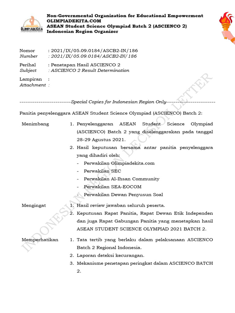 SURAT KEPUTUSAN ASCIENCO 2 - Compressed | PDF
