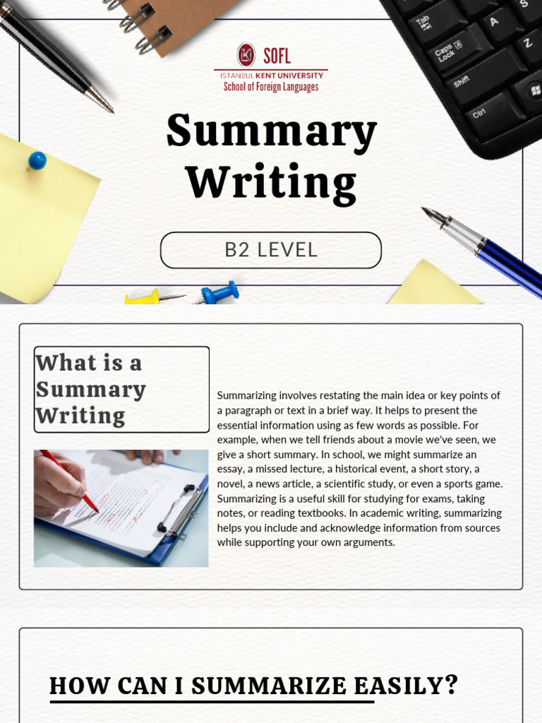 B2 Summary Writing Guide | PDF | Literacy | Multilingualism