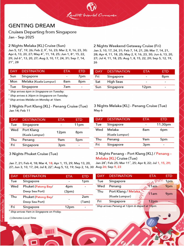 GDR Ex-SIN 2025 Itinerary - ENG - V1.1 | PDF