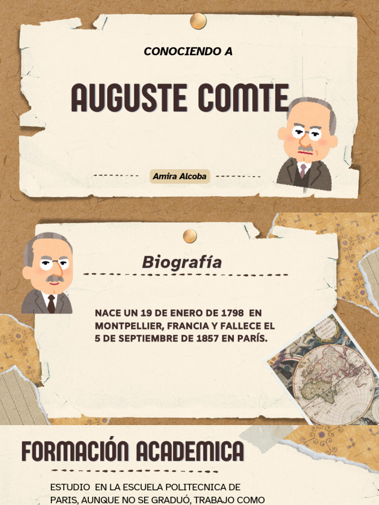 Biografía de Auguste Comte: Vida y Obras | PDF