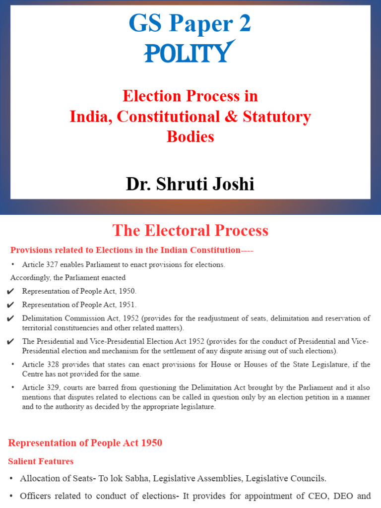 Election Process in India: Key Provisions | PDF | Electoral District ...