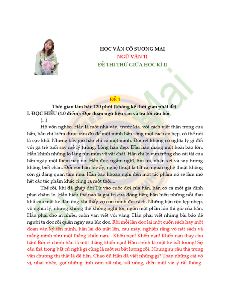 ĐỀ LUYỆN HKII 11 | PDF