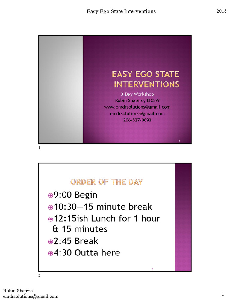 Ego State Therapy for Therapists | PDF | Psychological Trauma | Attachment Theory