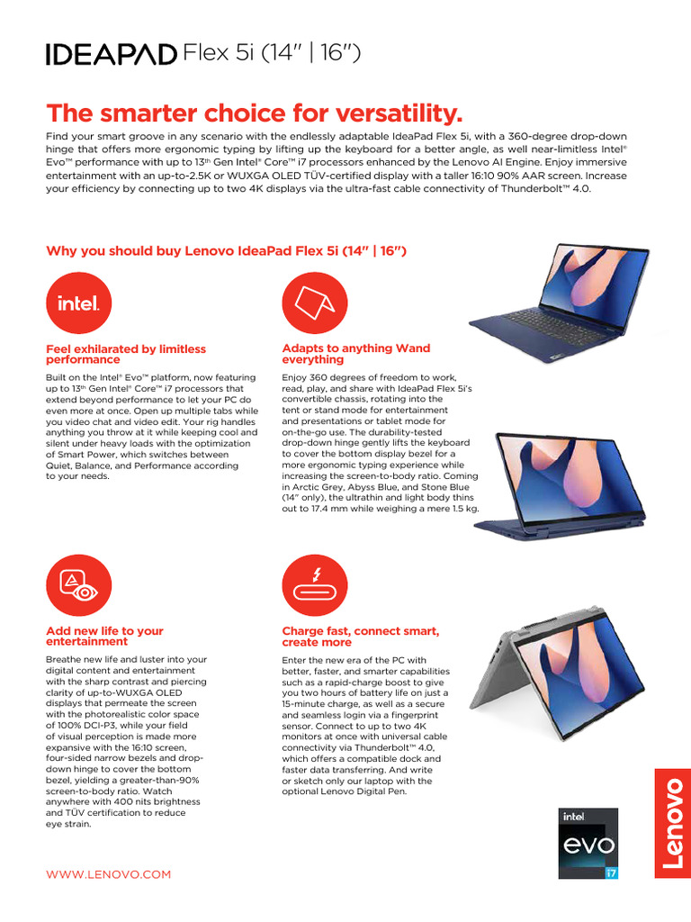 IdeaPad Flex 5 14IRU8 16IRU8 Datasheet EN | PDF | Intel | Computer Hardware