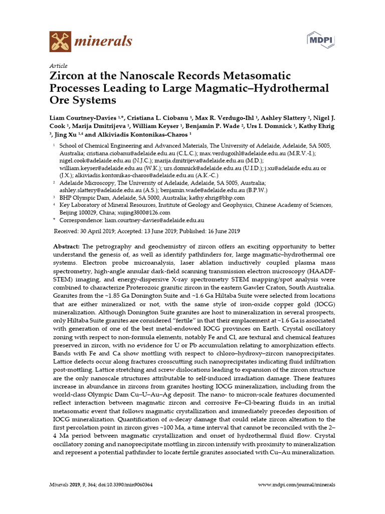 Courtney Et Al-2019-Zircon at The Nanoscale Records Metasomatic ...