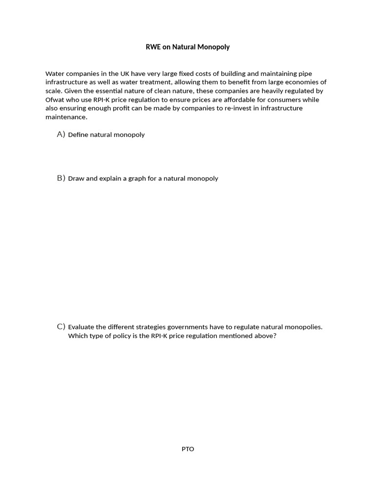 Natural Monopoly Regulation Guide | PDF