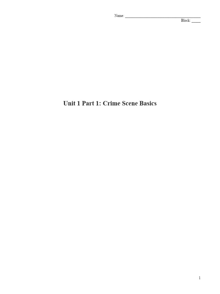 Unit 1 Part 1 Packet '24-25 - Olivia Bruni | PDF | Crime Scene ...
