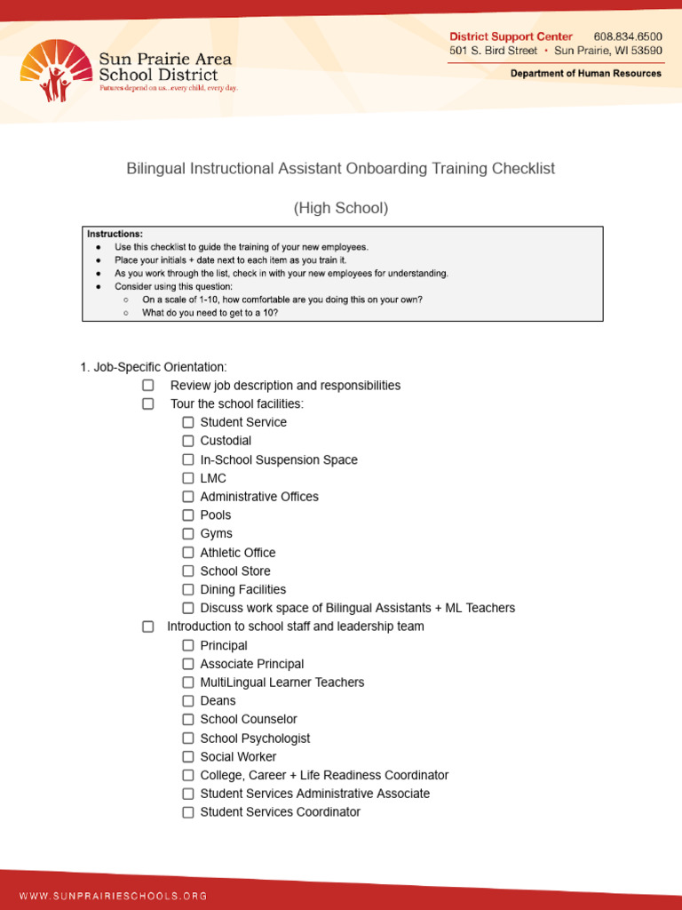 Bilingual Instructional Assistant (High School) Onboarding Training ...