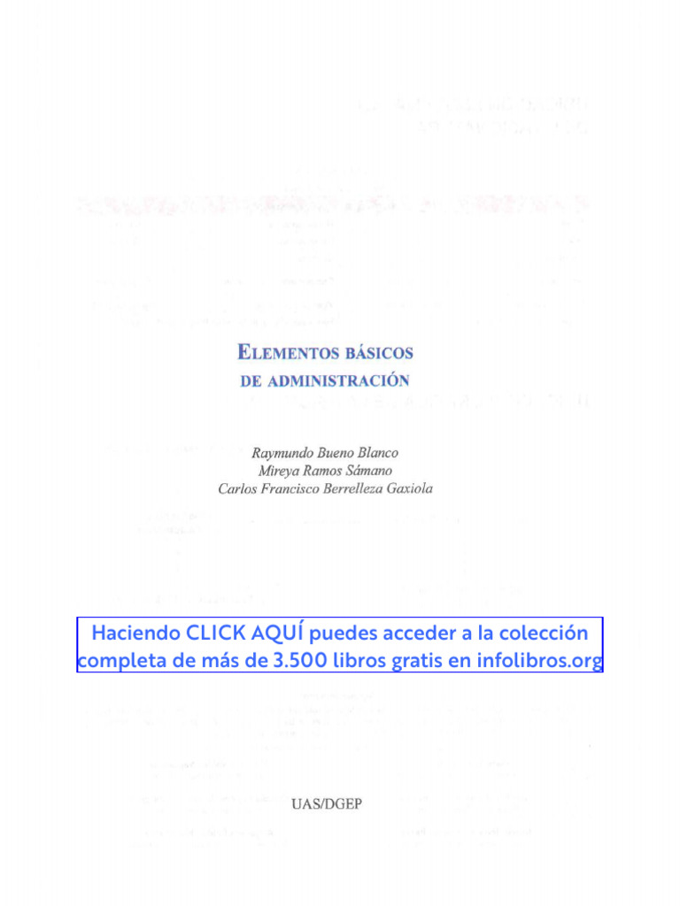Elementos Básicos de Administración Autor Raymundo Bueno, Mireya Blanco ...