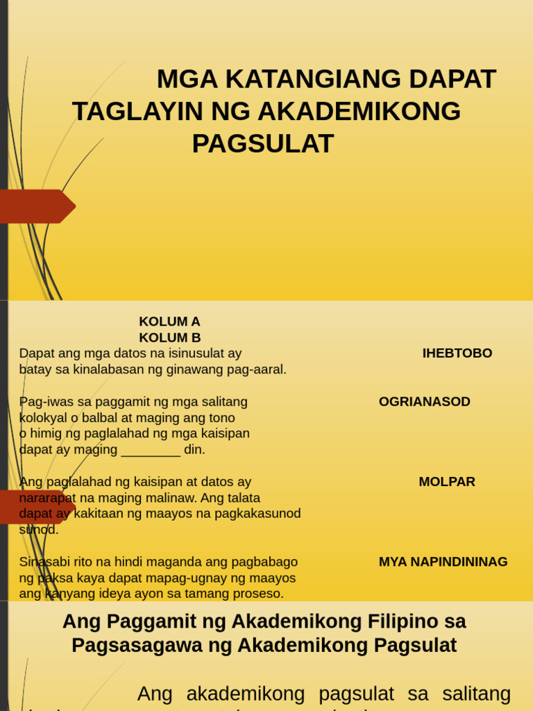 Katangian NG Akademikong Pagsulat | PDF