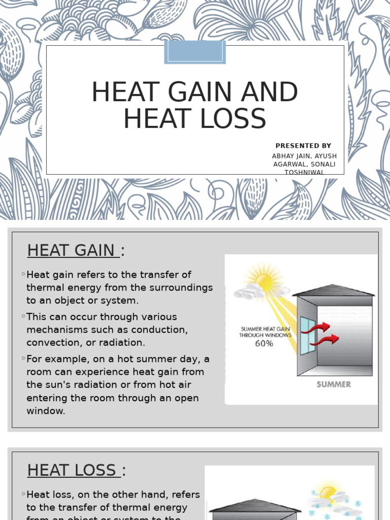Heat Gain and Heat Loss (Ass-1) | PDF