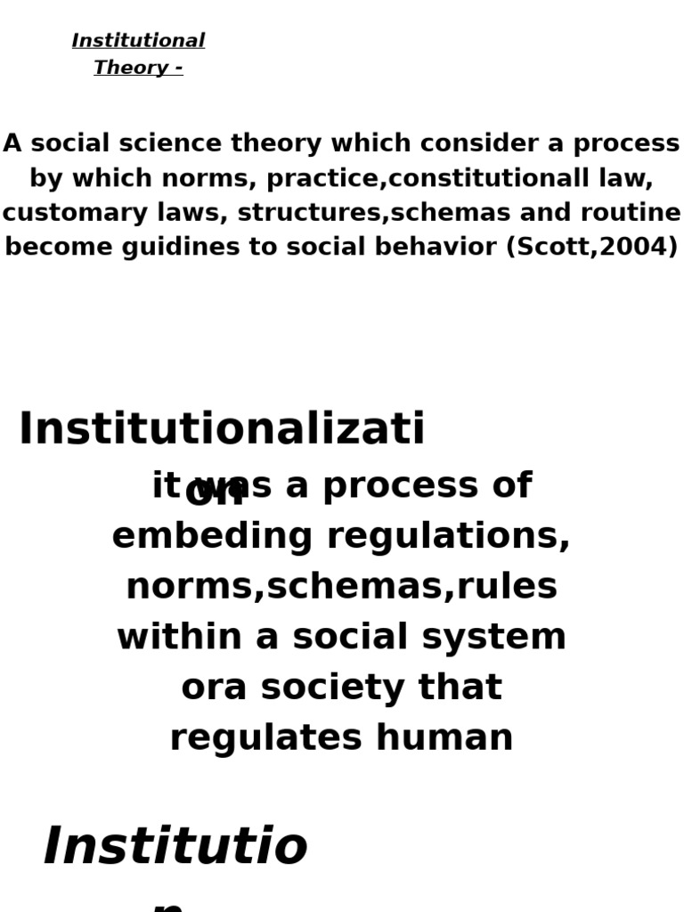 Understanding Institutional Theory | PDF | Institution | Liberal Arts ...