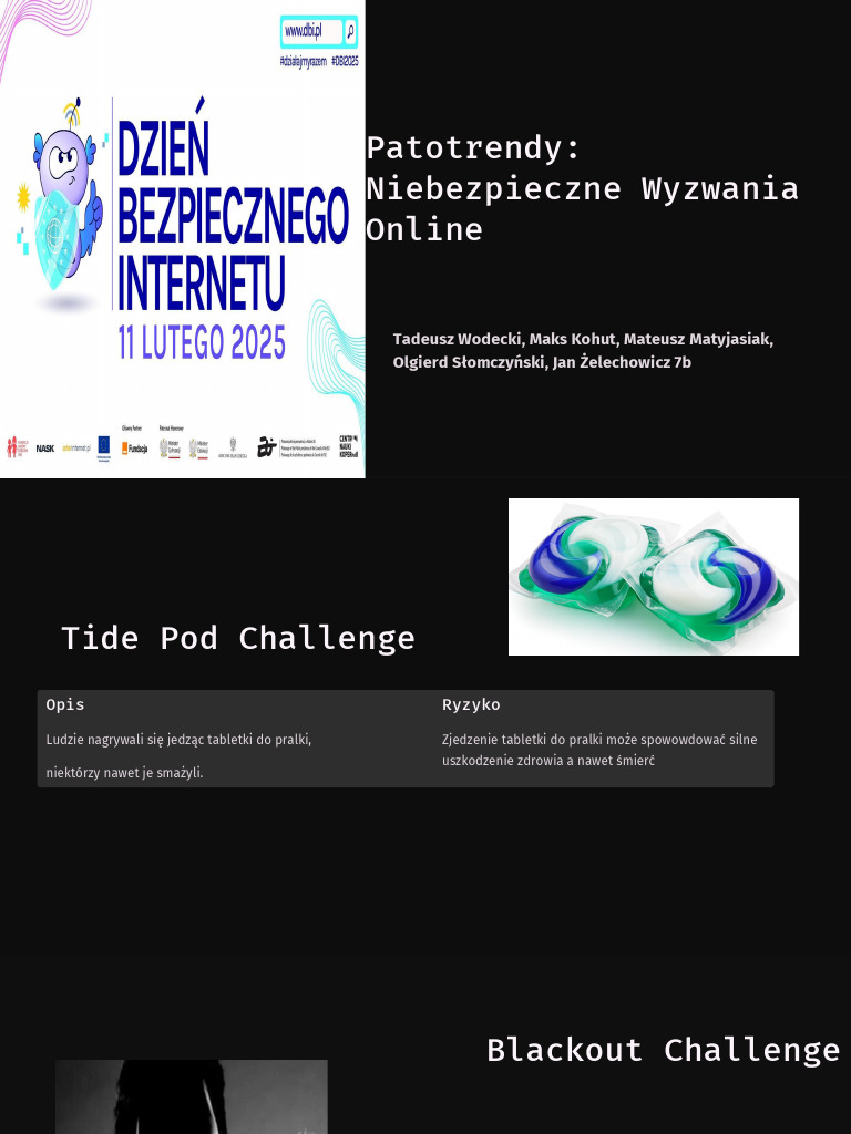 Patotrendy Niebezpieczne Wyzwania Online | PDF
